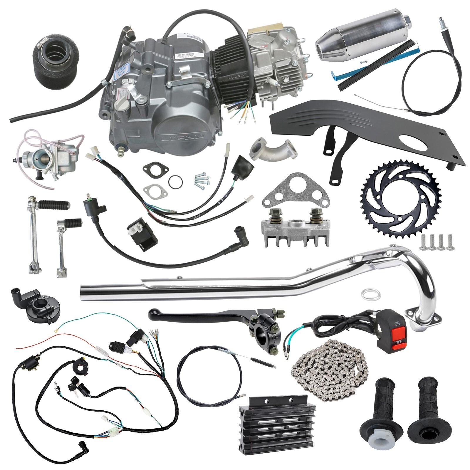 Lifan 140cc 4 Stroke Complete Engine Motor Kit For Dirt Bike CT90 110 ...