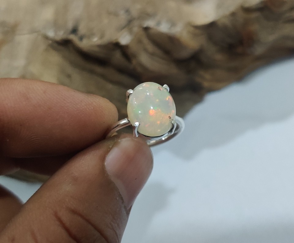 Opel Gemstone Handmade Designer Amazing 925 Sterling Silver Lovely Ring ...