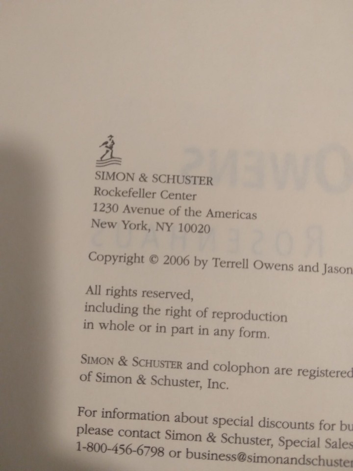 T. O. by Jason Rosenhaus and Terrell Owens (2006, Hardcover ...