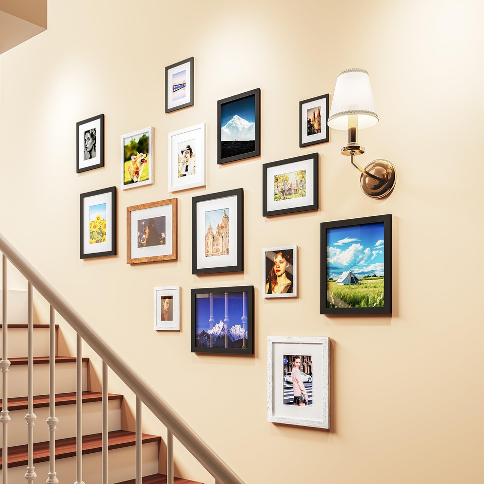 Picrit 8x10 Picture Frame Set of 12, Display 5x7 with Mat or 8x10 ...