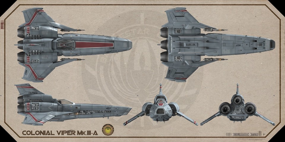 (1) 1/48 Scale Battlestar Galactica Colonial Viper 3D Resin Printed ...