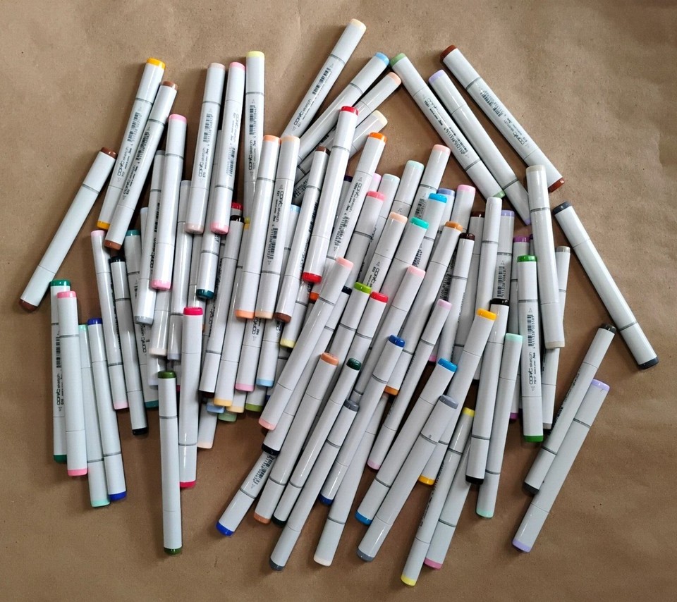 LOT OF 99 Copic Sketch Markers - NEW + FRESH - Assorted Colors - FREE ...