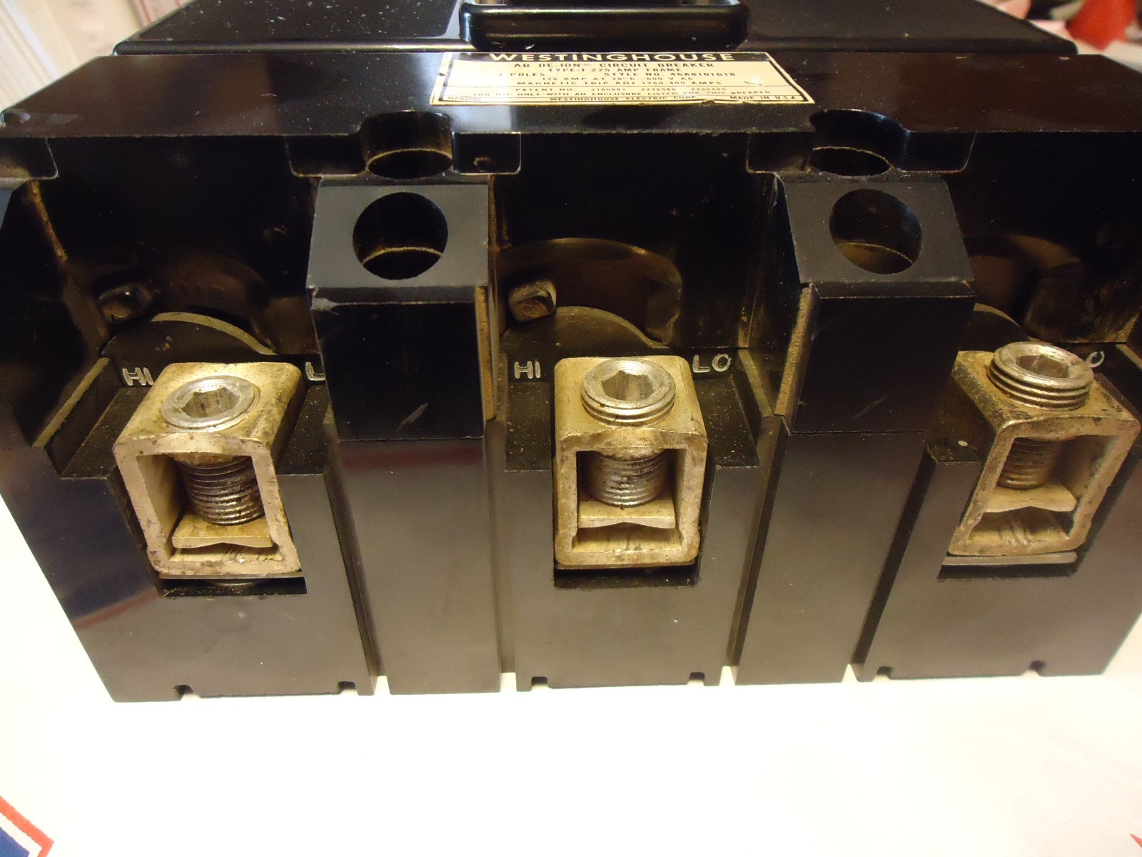 Westinghouse AB DE-ION type J 3 P 125 A mag trip breaker 46A8101G18 ...