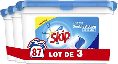 Skip Lessive Capsules Duo Active Clean Double Action, Capsules 2en1 87 ...