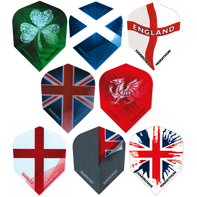 Harrows Marathon Flags Dart Flights Standard 1-10 Sets 8 Country ...