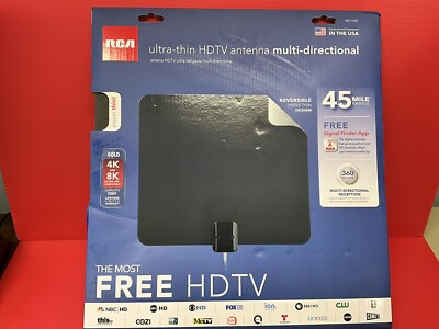 RCA Unit-Thin HDTV Antenna Multi- Directional 45 Mile Range (Brand New ...
