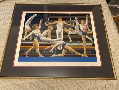 Rick Rush “A Dream of Gold” 1984 Olympic Gymnastics Serigraph Signed ...