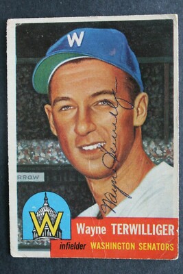 Wayne Terwilliger (d.2021) Autographed 1953 Topps #159 Signed Vintage ...