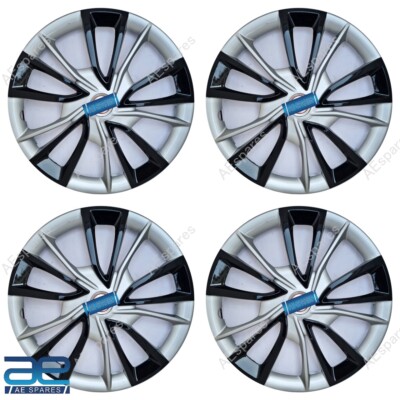 4 Pcs New Wheel Hub Caps Cover Plastic Silver Black 17" For Mahindra ...