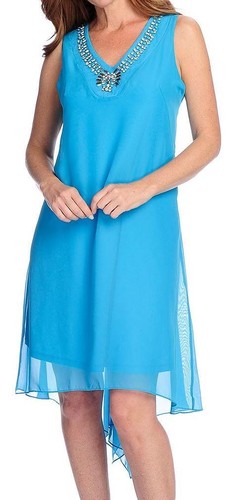 NEW - The Countess Collection Woven Sleeveless Embellished V-Neck Hi-Lo ...