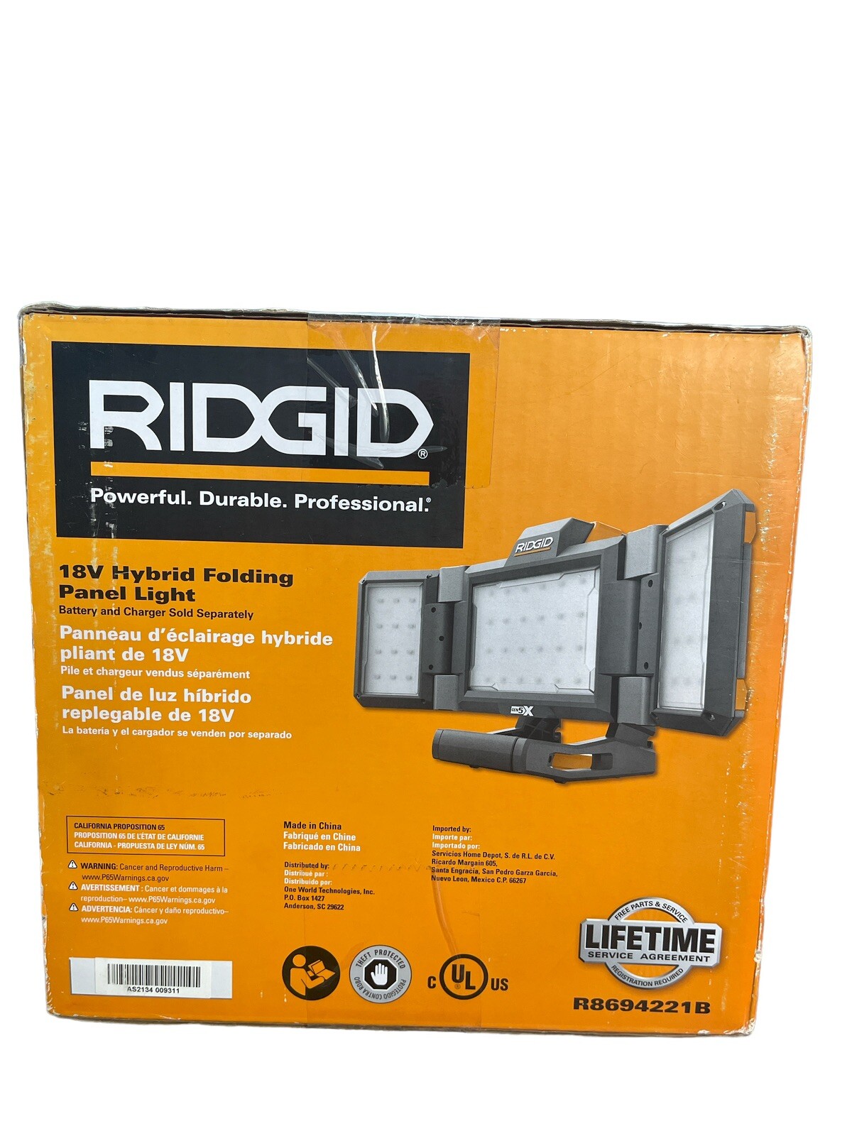 RIDGID GEN5X 18V Hybrid Folding Panel Light for sale online | eBay