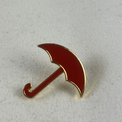 Red Umbrella Lapel Hat Pin Gold Tone Enamel 3/4” | eBay