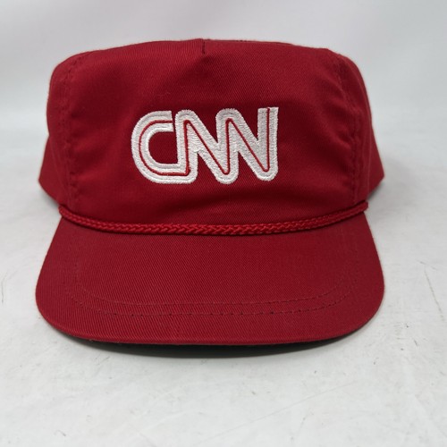 CNN News Rope Hat Red Leather Strap Made In USA Cap | eBay