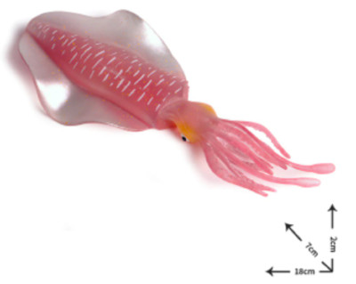 18cm Pink Squid Inkfish Sleeve-Fish PVC Toy Ocean Sea Animal Figure ...