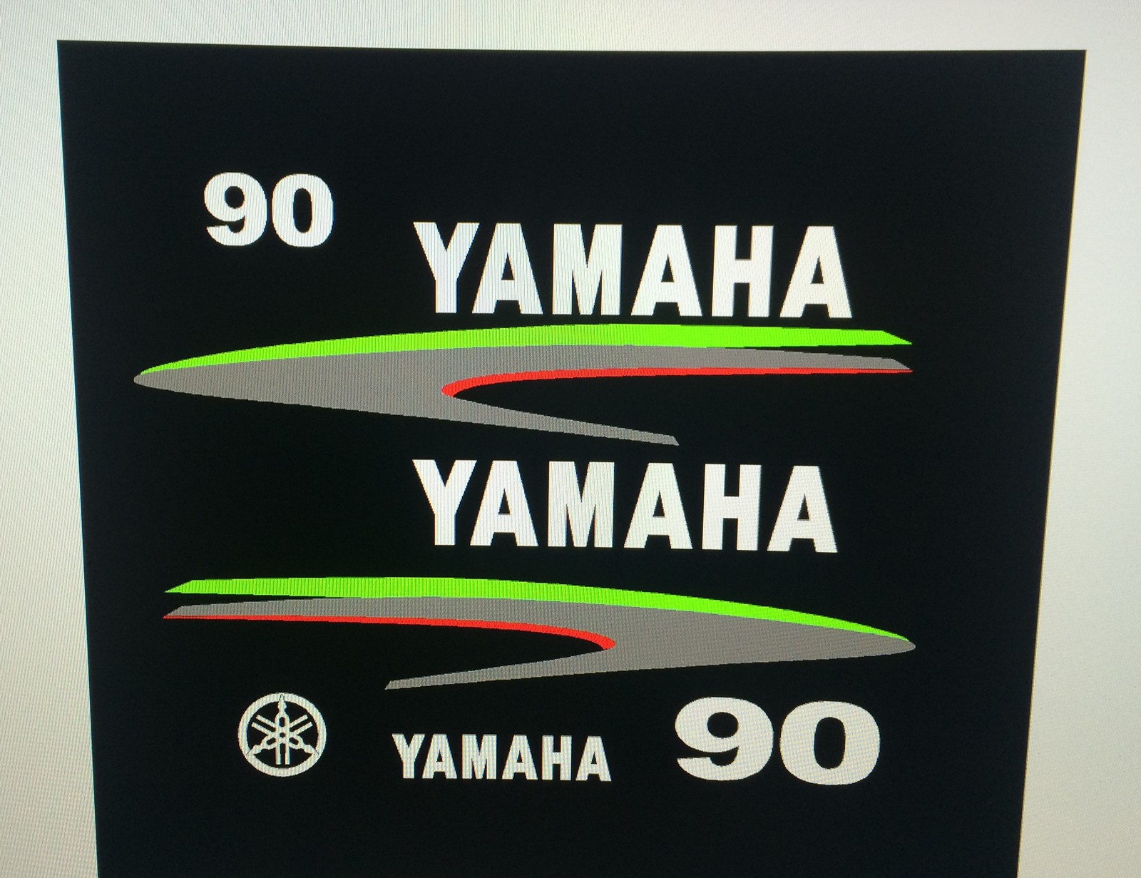 Yamaha Outboard Decal Custom 90hp 2-Stroke | OE | Lime Green Kit