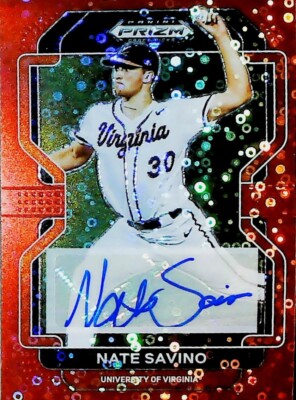2022 Prizm Draft Picks Red Disco Refractor ROOKIE Auto PDP82 Nate ...