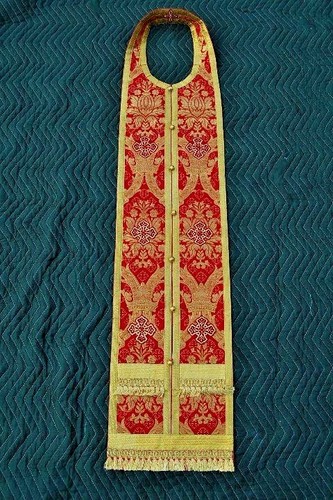 + Beautiful Red & Gold Vestment Stole from Russia + Orthodox Stole ...
