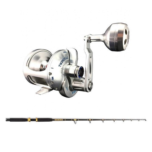 Accurate Valiant BVL-600S Silver, CHAOS KC 20-40 7FT Live Bait Gold Rod ...