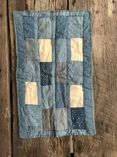 Early Primitive Blue Calico Rag Doll Quilt Textile | eBay