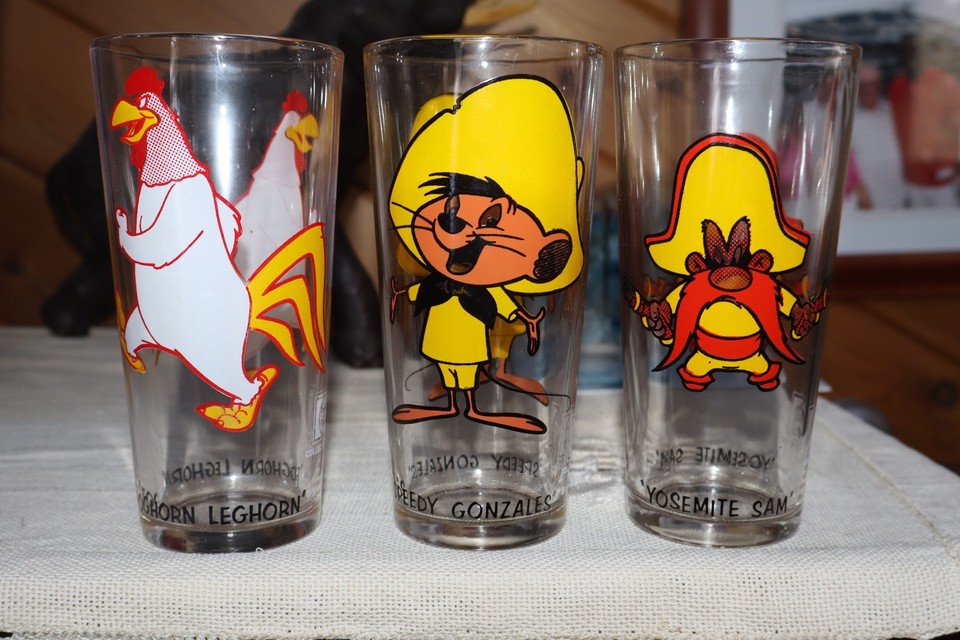 Vintage 1973 Warner Bros. Pepsi Drinking Glasses Foghorn Leghorn Speedy ...