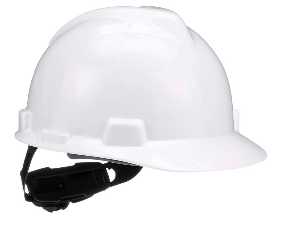 New MSA V-Gard Type I Class E White Hard Hat Ratchet Suspension | eBay