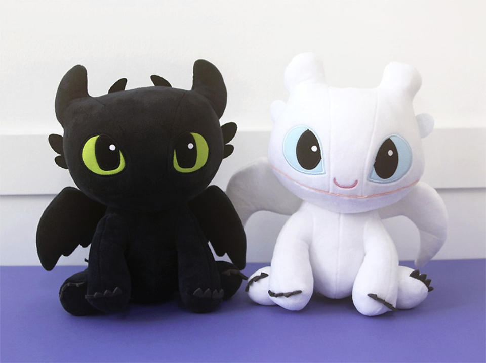 How To Train Your Dragon 3 Toothless Light Fury Plush Doll Sitting with ...