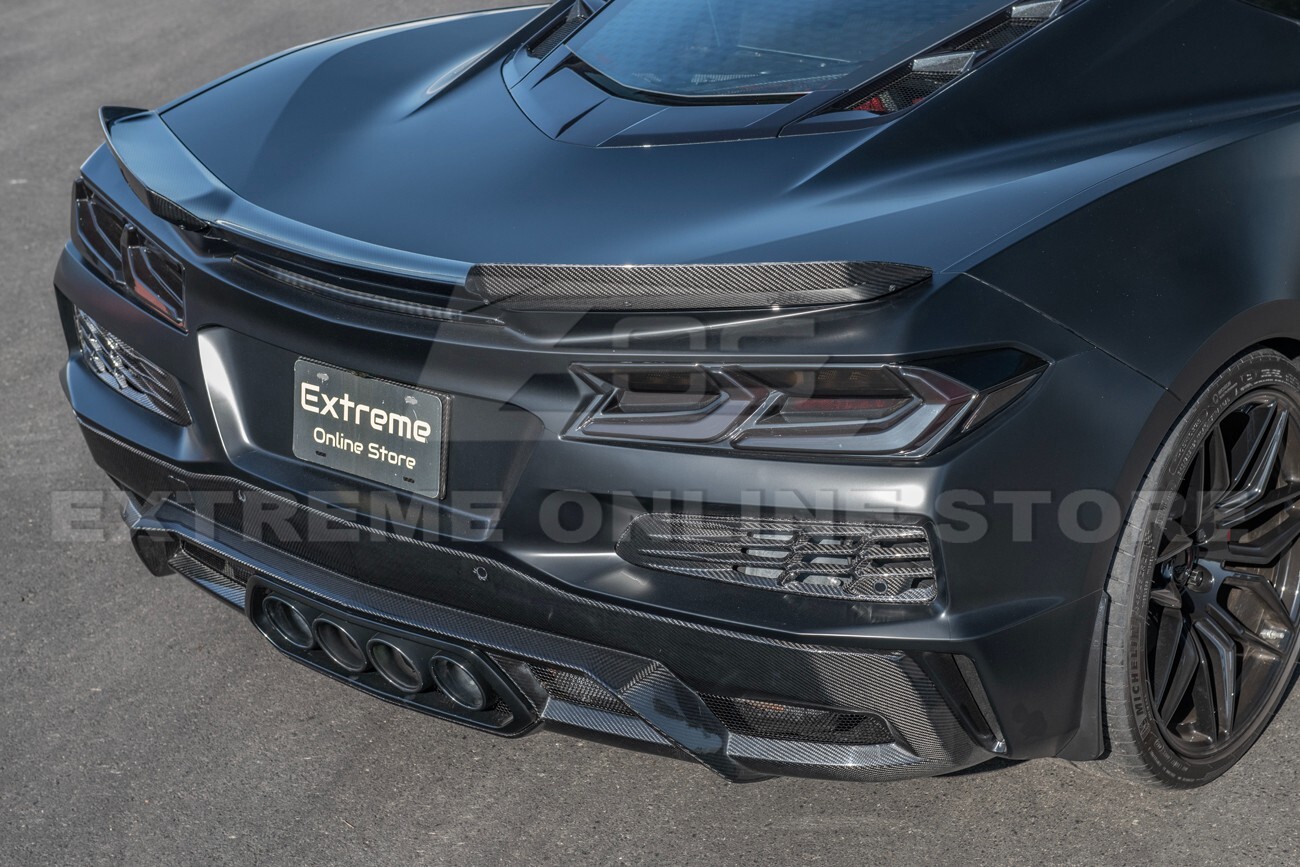 CARBON FIBER Rear Wing Wicker Bill Extension Winglets For 23-Up ...