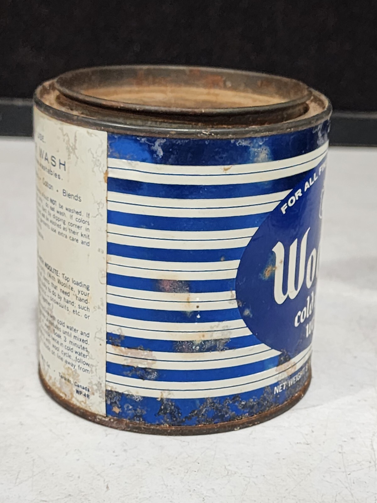 Old Vintage Woolite Cold Water Wash Tin Can w Foil Label 8 OZ | eBay