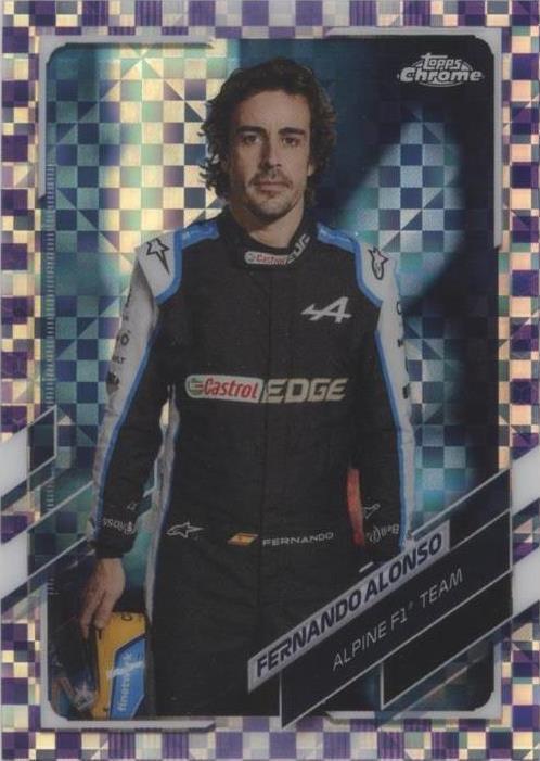 2021 Topps Chrome Formula 1 - F1 Racers Fernando Alonso #9 Purple ...