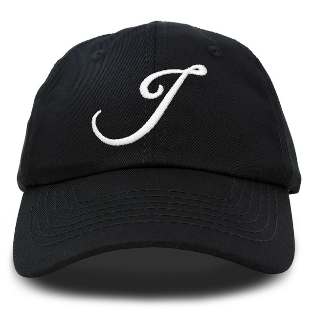 DALIX Initial Hat Letter J Womens Baseball Cap Monogram Cursive ...