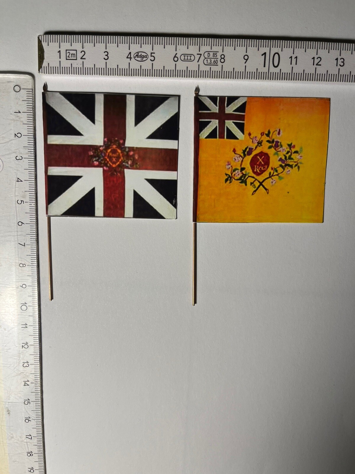 1577) 2x 54mm 1:32 Scale AWI British Flags His Majesty’s 10th Regiment ...