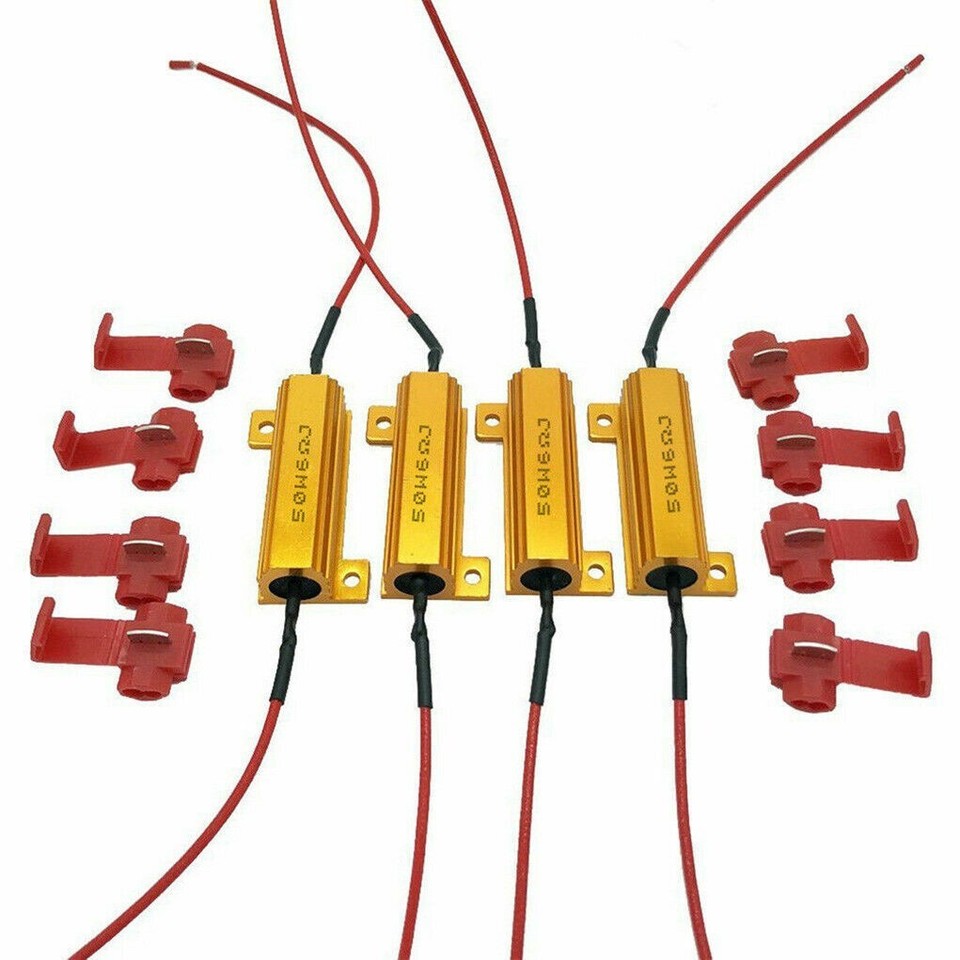 4 X 12v Led Load In-Line Resistors 50w 6 Ohm For Led Rear Tail Lights ...