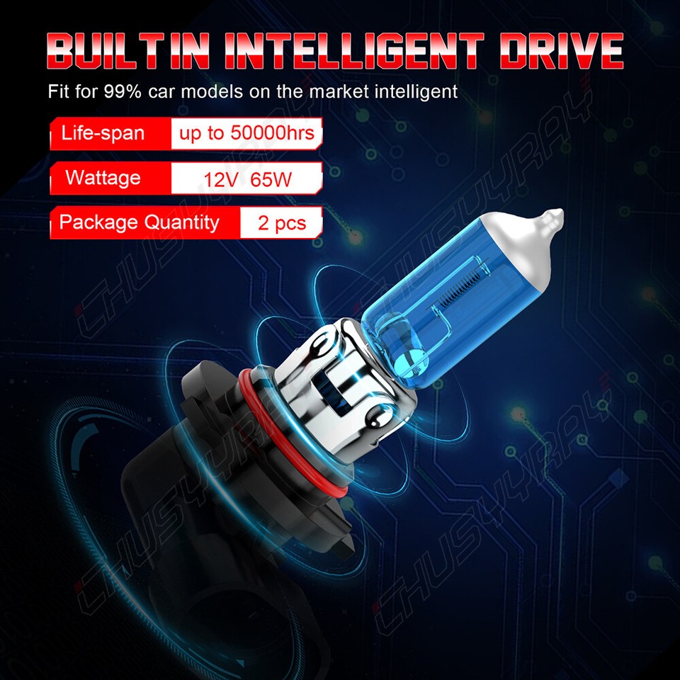 Halogen Headlight Bulbs Combo Kit 9005 + H11 High Low Beam 5K White ...
