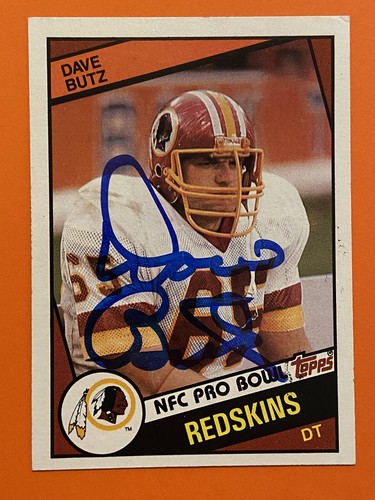 DAVE BUTZ Dec Signed 1984 Topps #379 Redskins Purdue Boilermakers ...