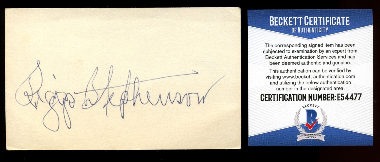 Riggs Stephenson d1985 signed autograph auto 3x5 index card BC Beckett ...