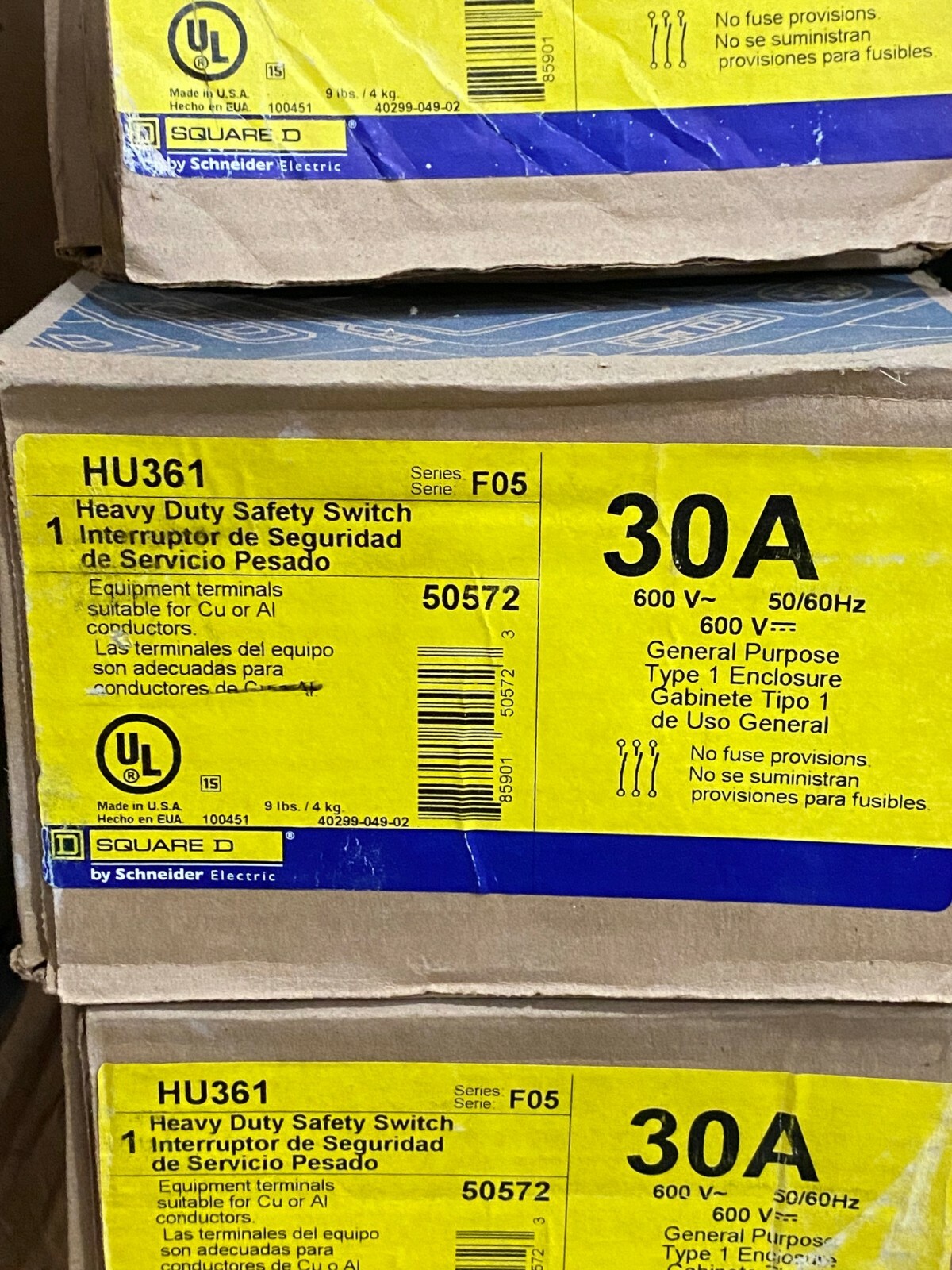 SQUARE D HU361 SAFETY SWITCH 30A 785901505723| eBay