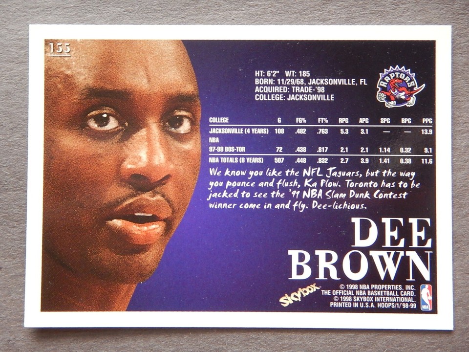 Dee Brown #155 NBA Hoops 1998 Basketball Card (Toronto Raptors) LN | eBay
