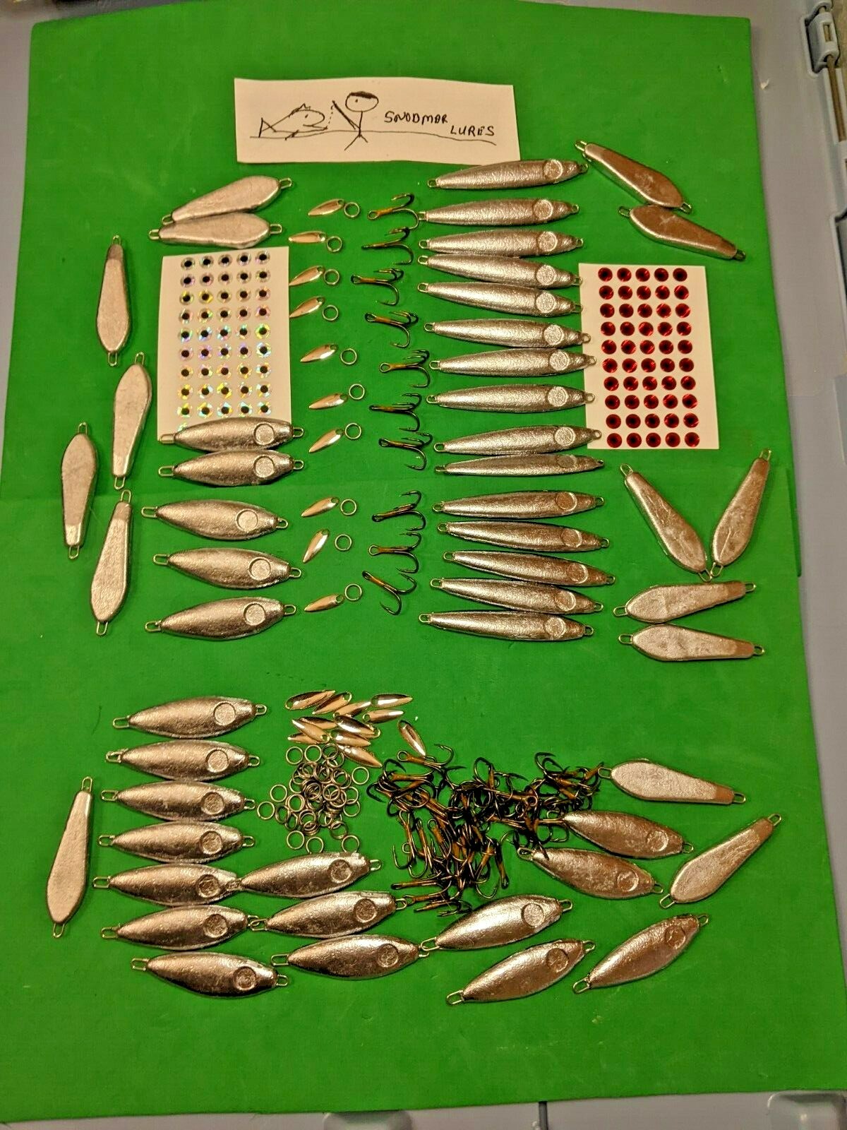 50 -3/4 oz SHAD SLAB MINNOW FISHING JIGGING LURE CASTING LEAD SPOONS ...