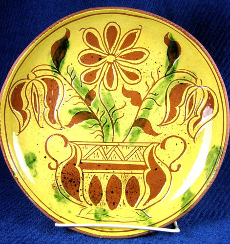Lester Breininger Pottery Sgraffito Redware 1976 Folk Art Plate ...