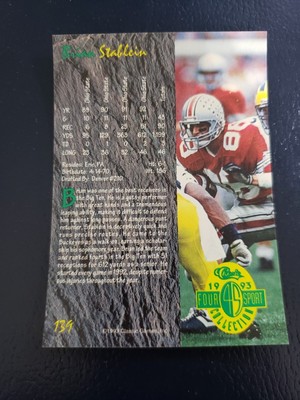 Brian Stablein Ohio State Rookie 1993 Classic Games BLANK FRONT ERROR ...