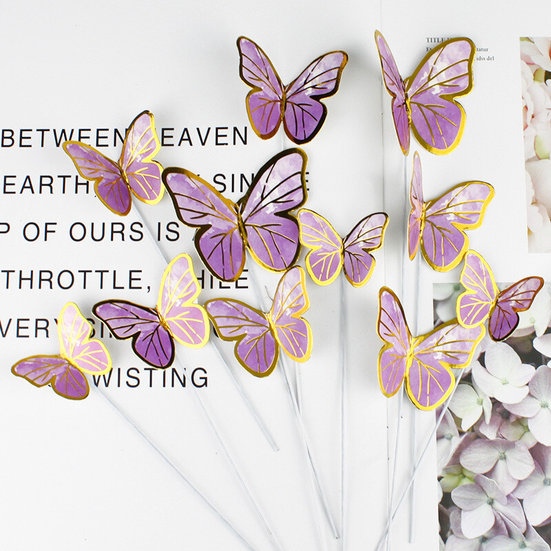 20pcs Stamping Butterfly Cake Topper Princess Girl Wedding Birthday ...