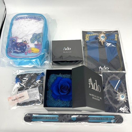 Ado Blue Rose Preserved Flower & bracelet Brooch Set of 7 SPECIAL LIVE ...