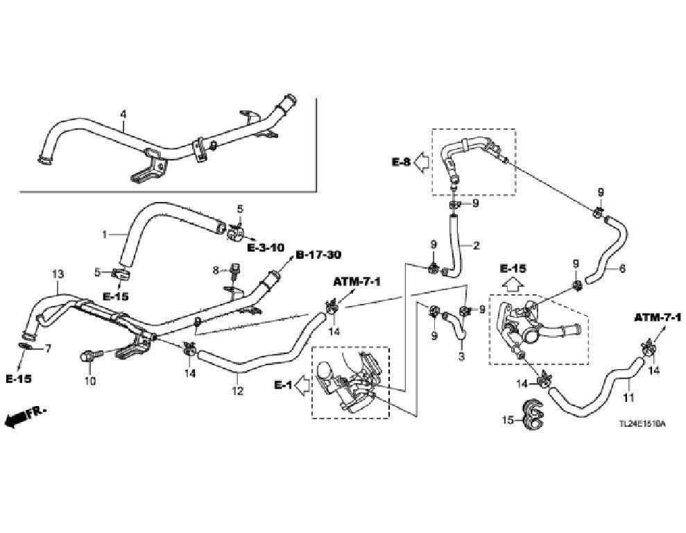 HONDA Genuine 19510-R40-A50 PIPE COMP HEATER ODYSSEY ACCORD TOURER OEM ...