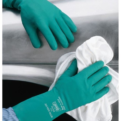 Best Nitri-Solve Flock Lined Chemical Resistant Gloves-15 mil-Pack of ...