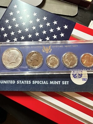 1967 SMS Special Mint Set W/ 40% Silver Kennedy 5 Coins OGP Original ...