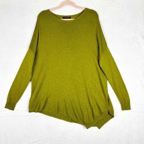 John Mark Cotton Wool Blend Asymmetrical Sweater Size Medium Green ...