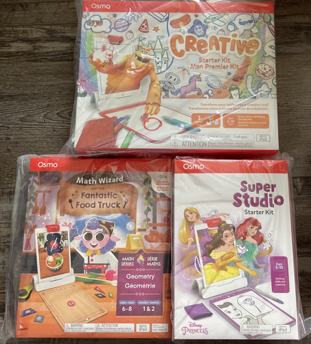 Osmo Bundle iPad Lot Creative Starter Disney Super Studio Math Wizard ...