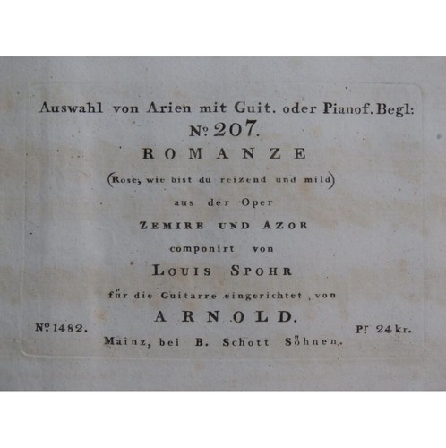 SPOHR Louis Romanze Zemire und Azor Chant Piano ou Guitare ca1820 | eBay