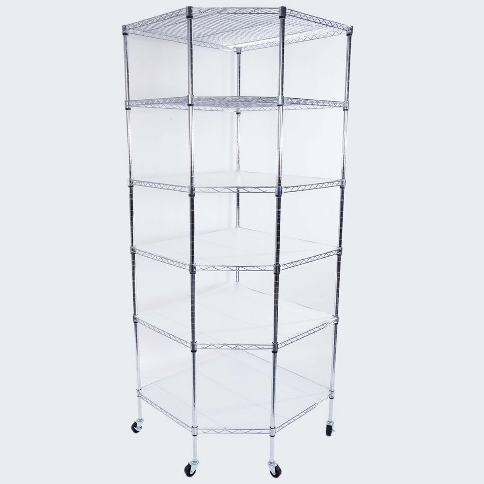 Heavy Duty 70in Steel 6Tier Corner Shelf Garage Home Storage Shelving ...