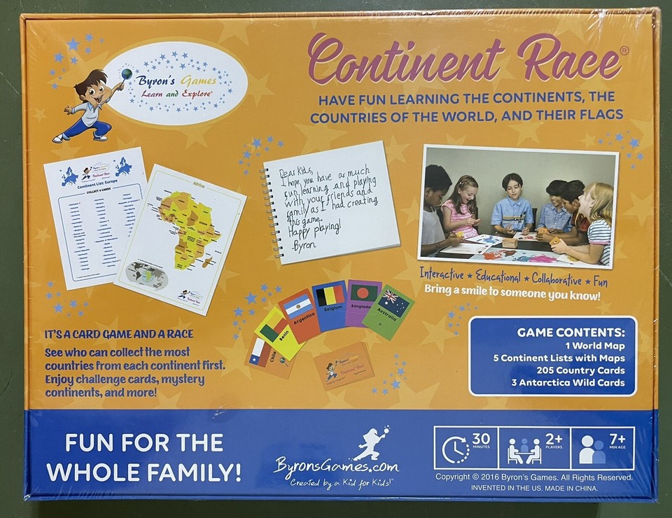 BRAND NEW Continent Race Geography Learning Educational Game for Kids ...
